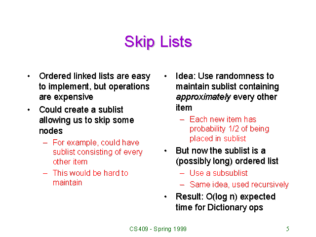 Skip Lists 